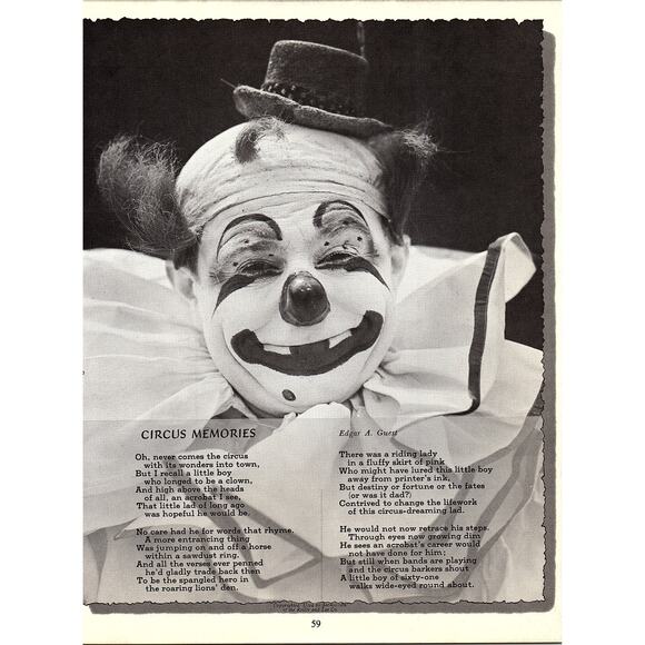 None and/or Unknown | Other | Circus Memories Clown Edgar A Guest 97s ...